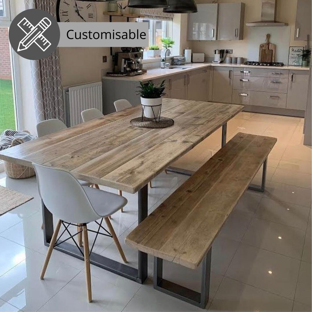 Helvellyn Industrial Dining Table - Square Legs - Acumen Collection